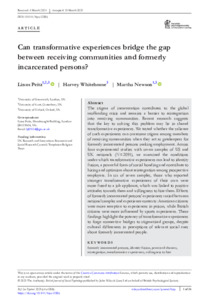 Greenwich Academic Literature Archive - Can transformative experiences bridge the gap between ...